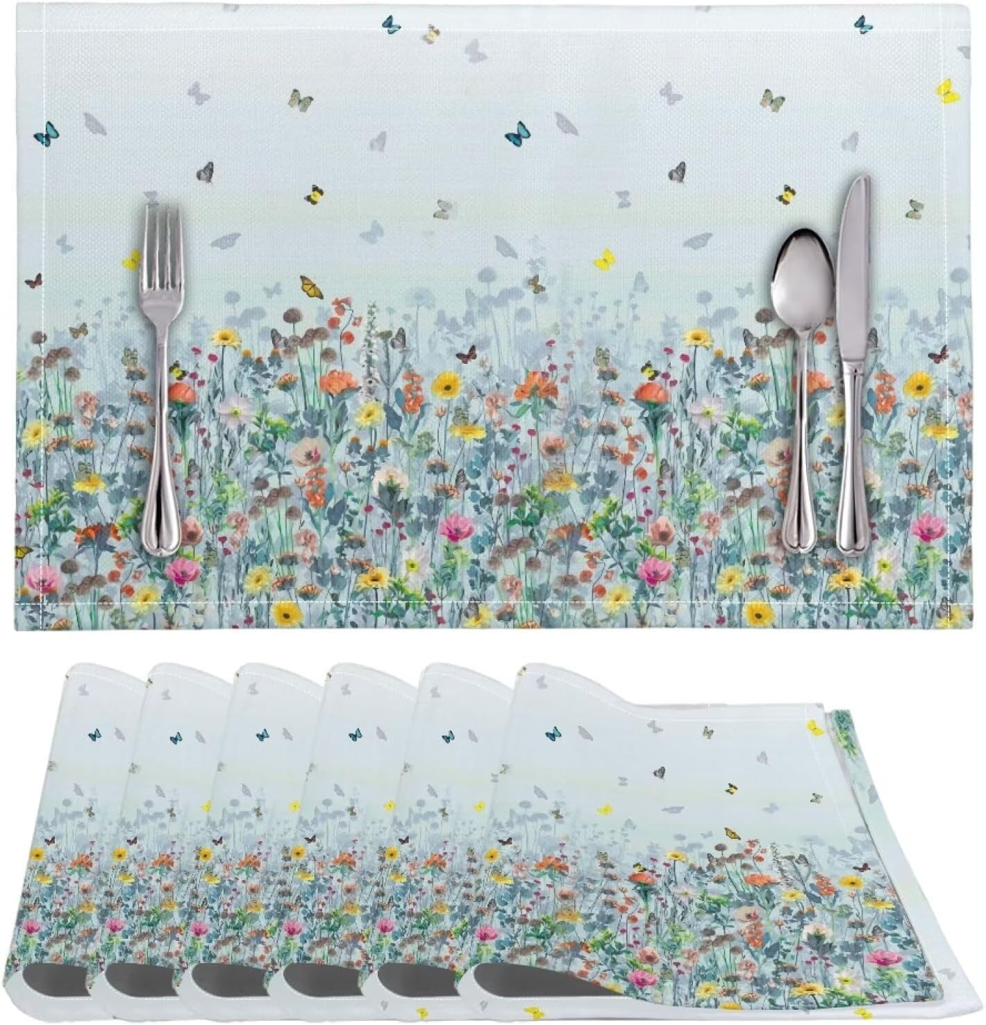 6 Pieces Placemats Set, Non-Slip Dining Table Place Mats, Insulation ...