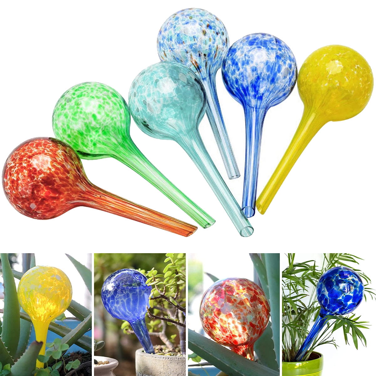 6 Pieces Plant Watering Globes, Plant Watering Devices, Colorful ...