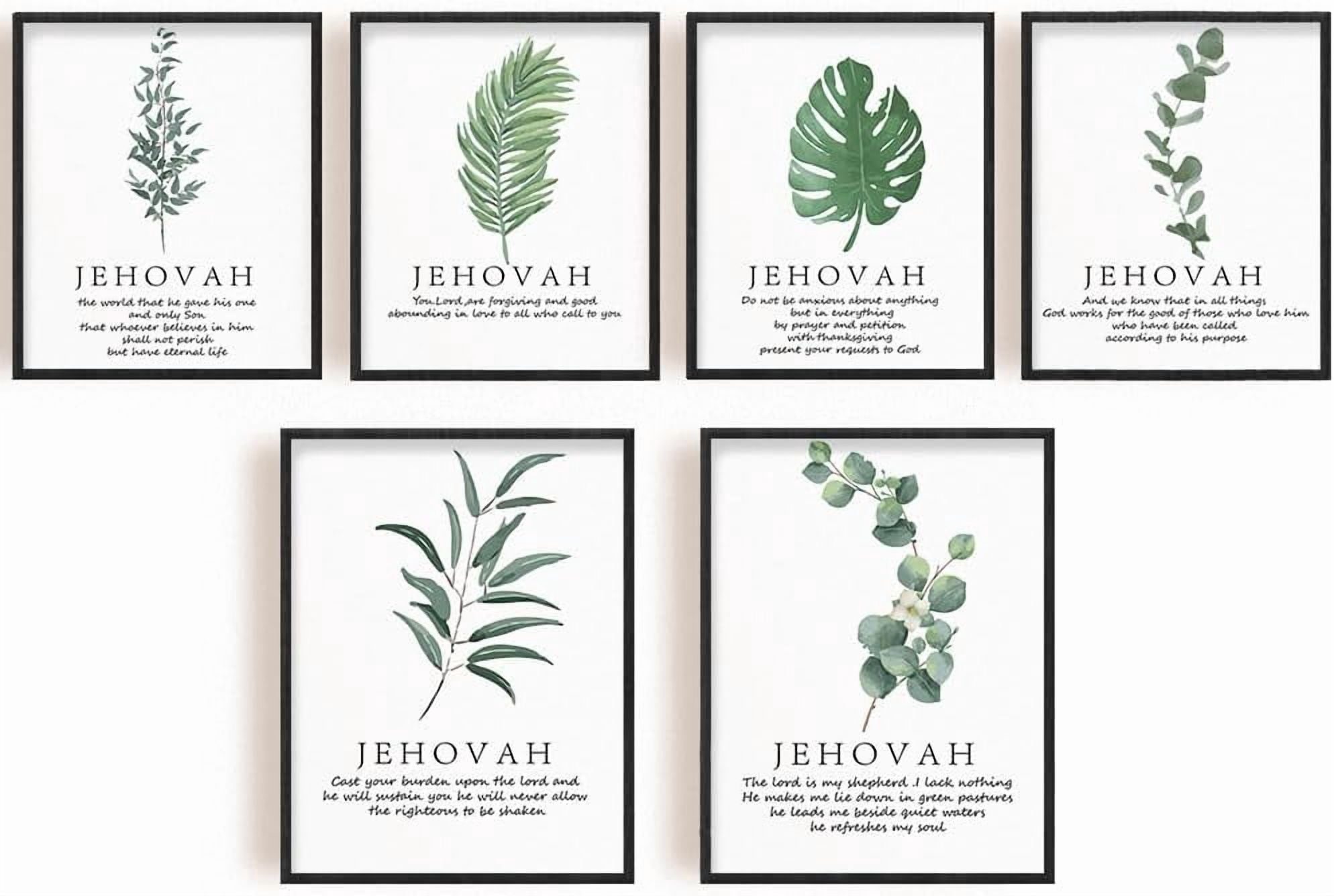 6 Pieces Plants Scripture Canvas Prints Bible Christian Wall Art ...