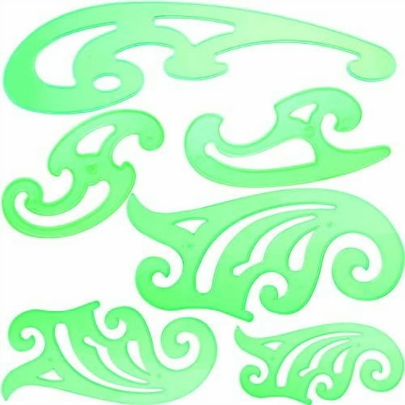 6 Pieces Plastic French Curve Ruler Multi-Function Comic Template Tool ...