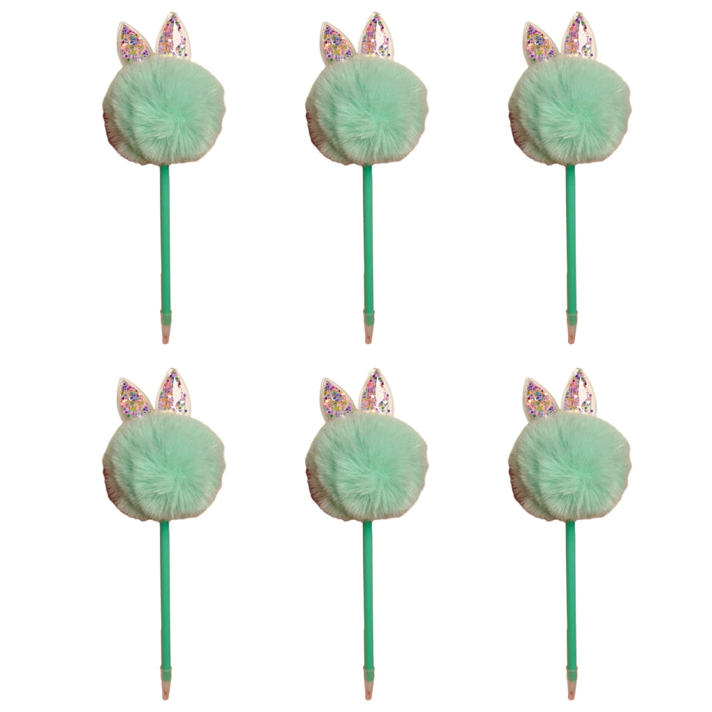 6 PCS Plush Ball Ballpoint Pen Cartoon Ballpoint Pen for Game Reward ...
