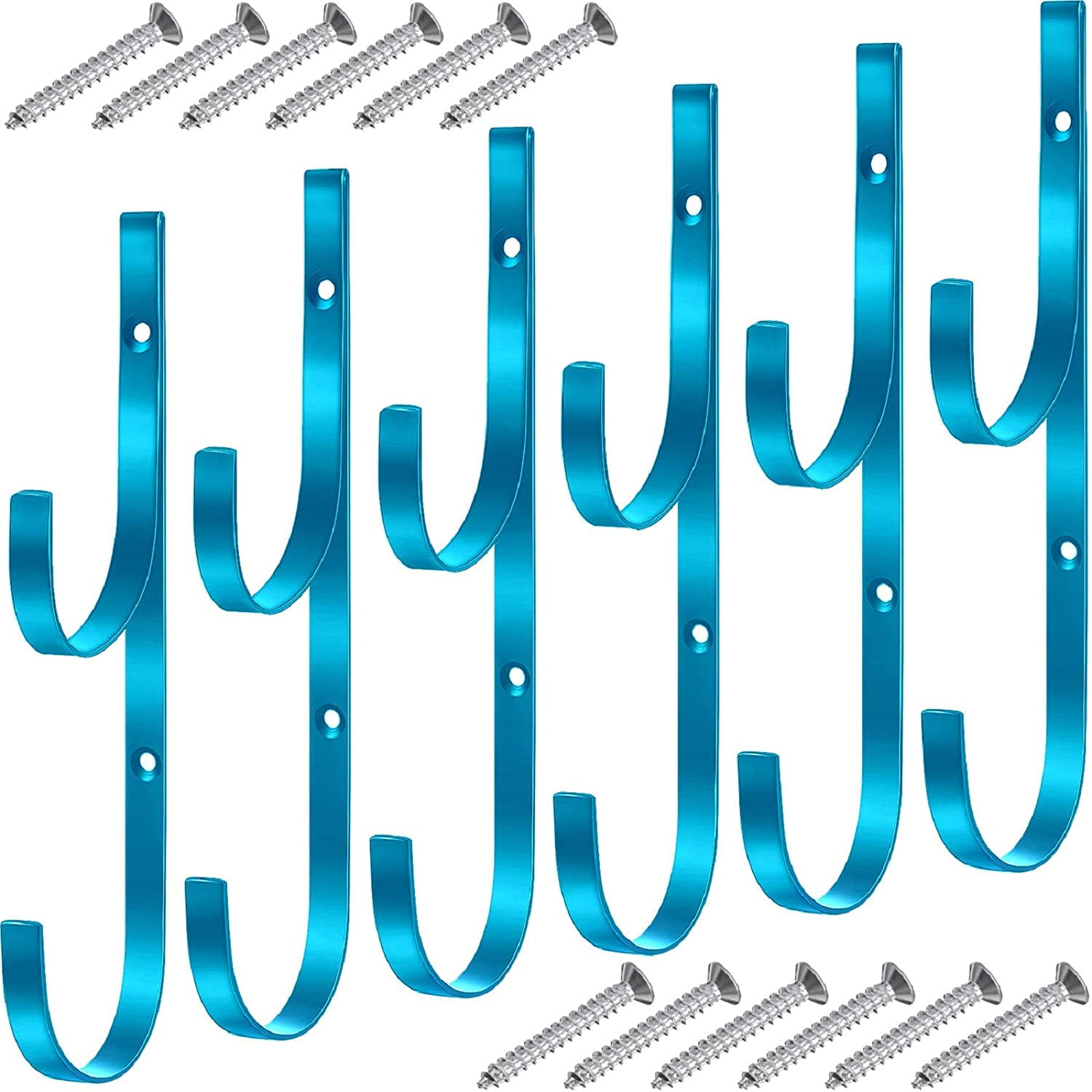 6 Pieces Pool Pole Hook Hanger Swimming Metal Brackets Pool Hook with ...