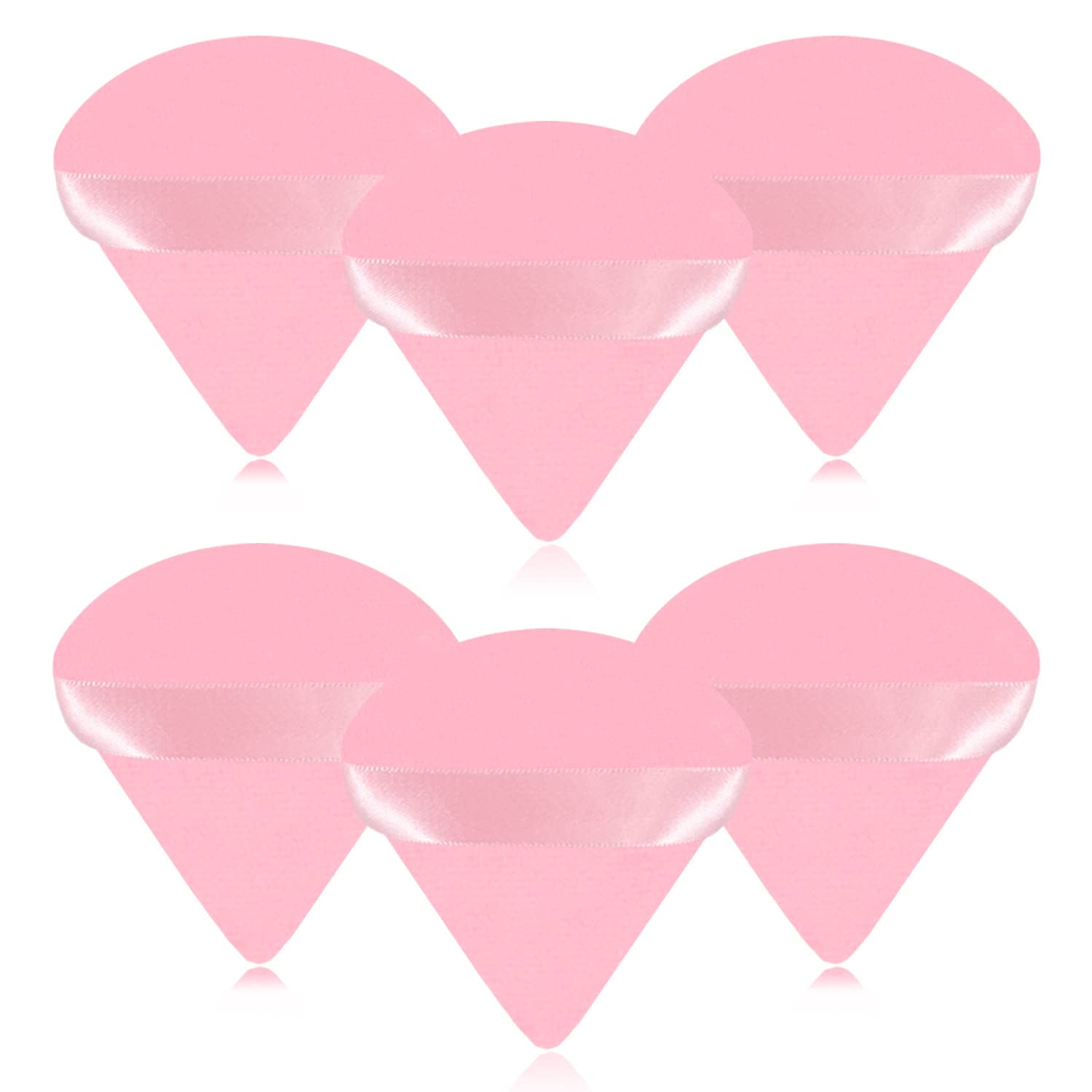 6 Pieces Powder Puff Face Makeup Puffs,Triangle Wedge Shape Soft Velour ...