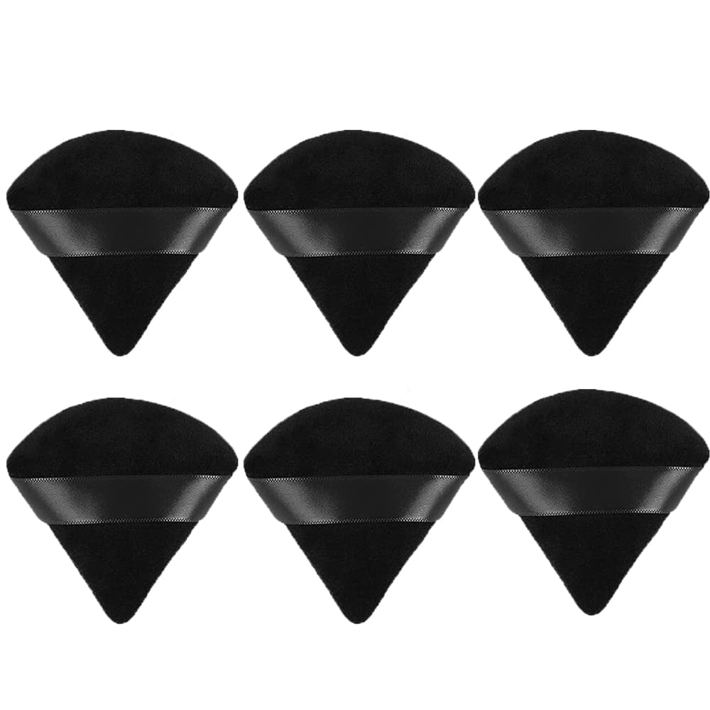 6 Pieces Powder Puff Face Triangle Makeup Puff, Pure CottonSoft Velour ...