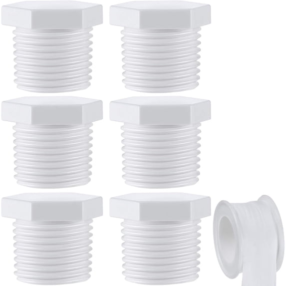 6 Pieces RV Hot Water Heater Drain Plug with Tape, 1/2 Inch NPT Drain ...
