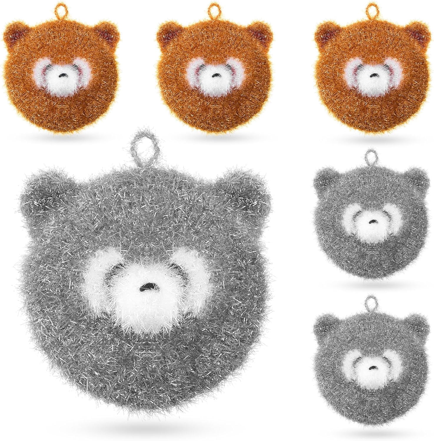 6 Pieces Raccoon Shape Dish Sponge Dual Sided Non Scratch Dish Washing ...