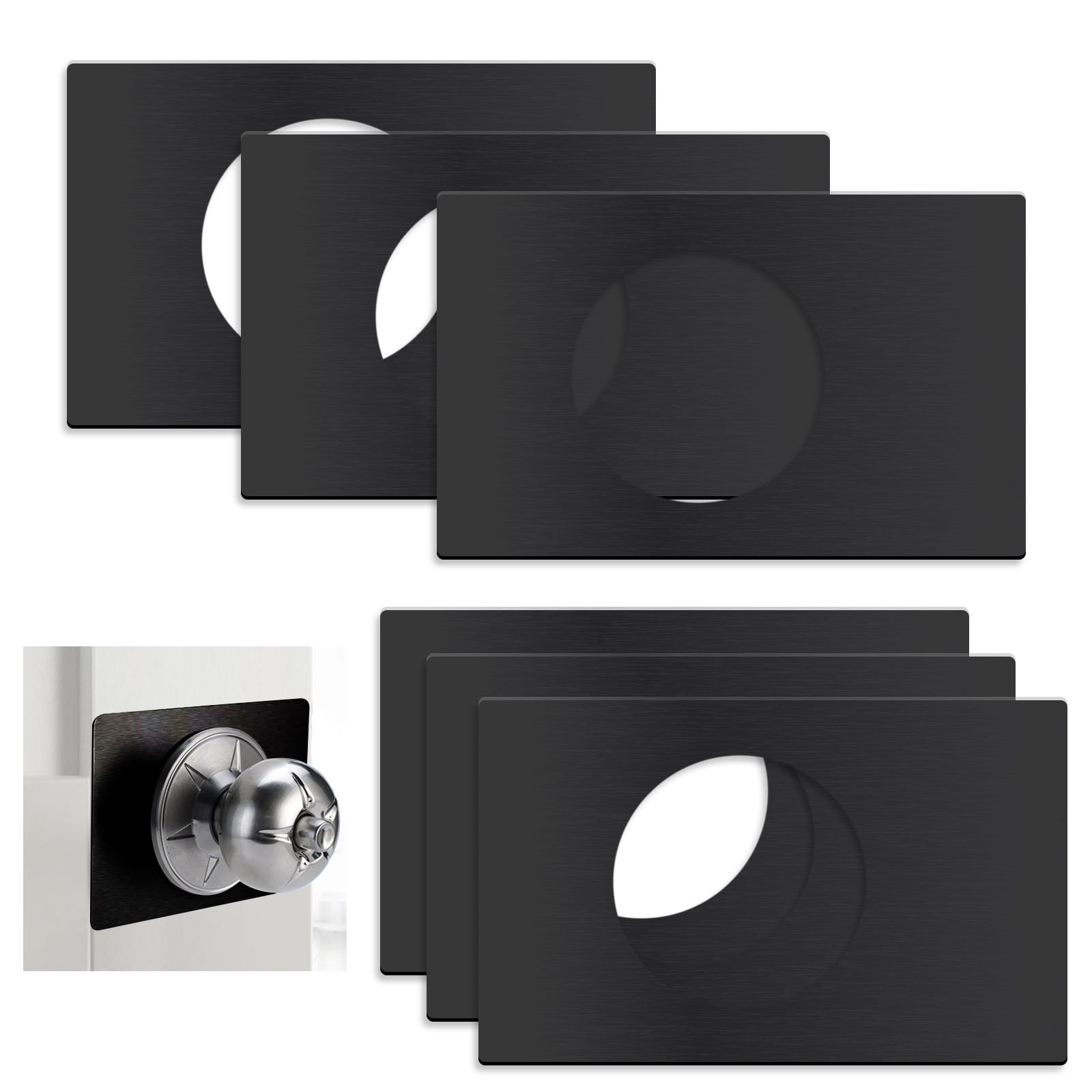 6 Pieces Rectangular Door Reinforcement Plate Stainless Steel, Handle ...