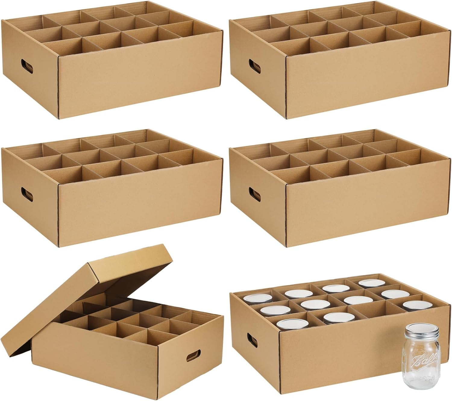 6 Pieces Regular or Wide Mouth Mason Jar Storage Box 16 oz Canning Jar ...