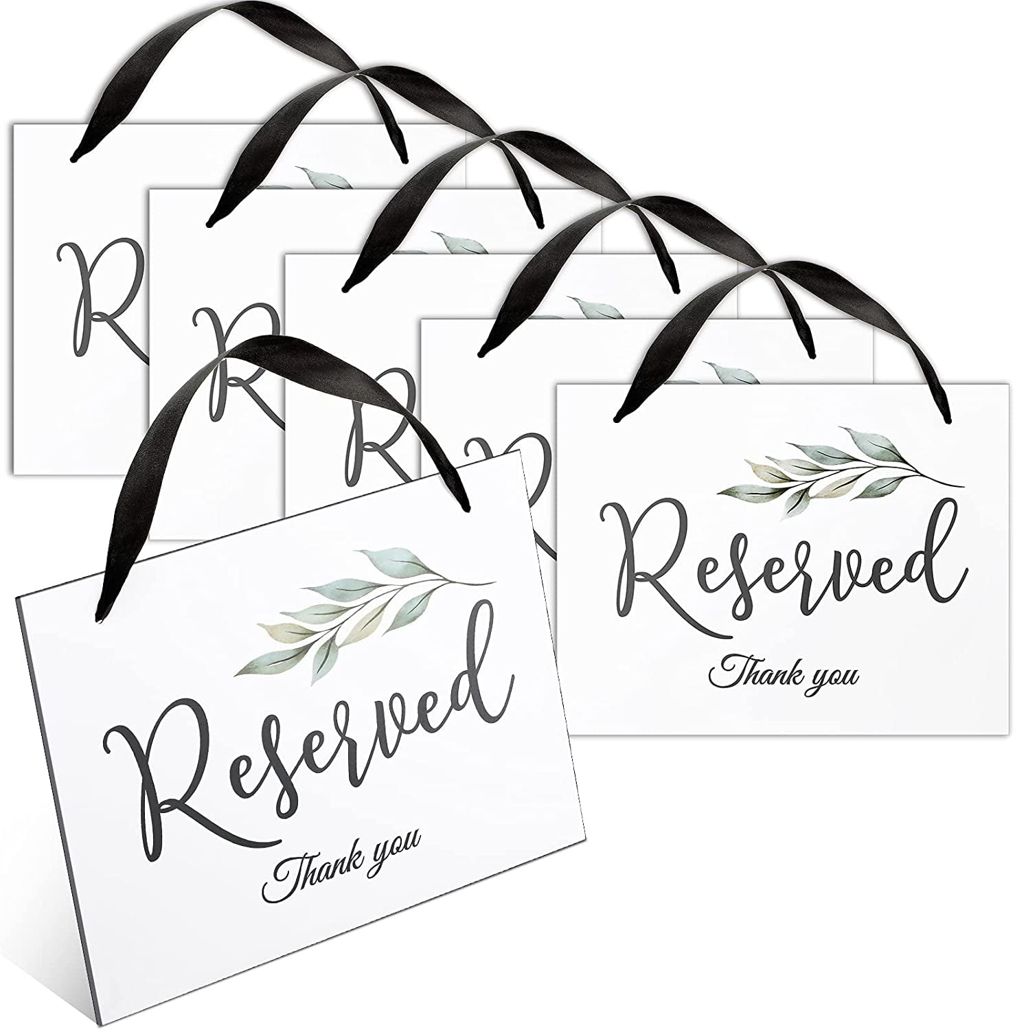 6 Pieces Reserved Signs for Wedding Chairs Hanging Reserved Sign with ...