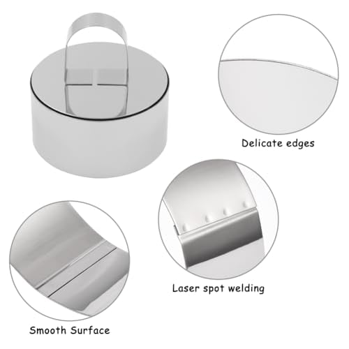 6 Pieces Round Cake Ring Mold, 3 inch Stainless Steel Dessert Mousse ...