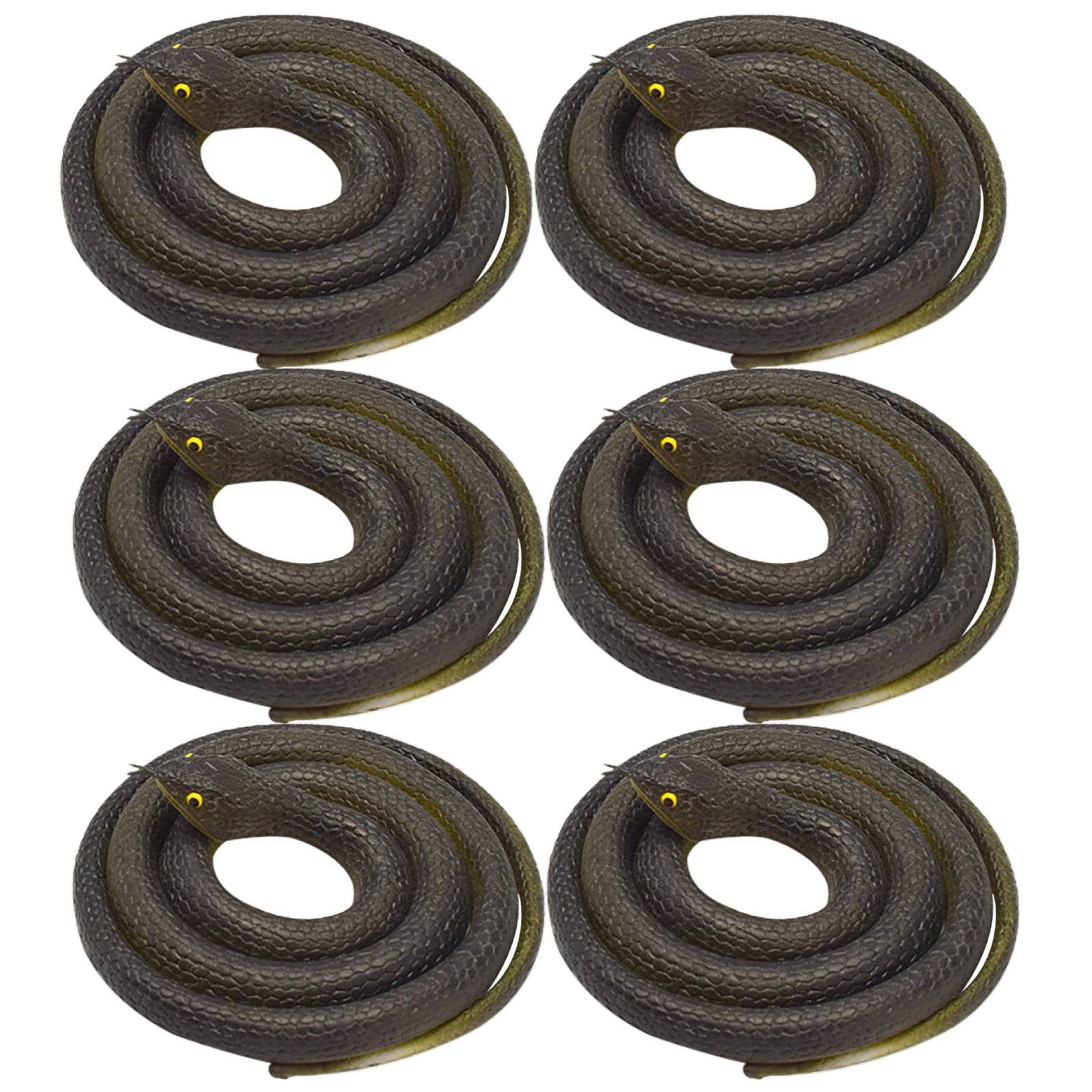 6 Pieces Rubber Snakes Realistic Keep Birds Away Snake Toys for Garden ...