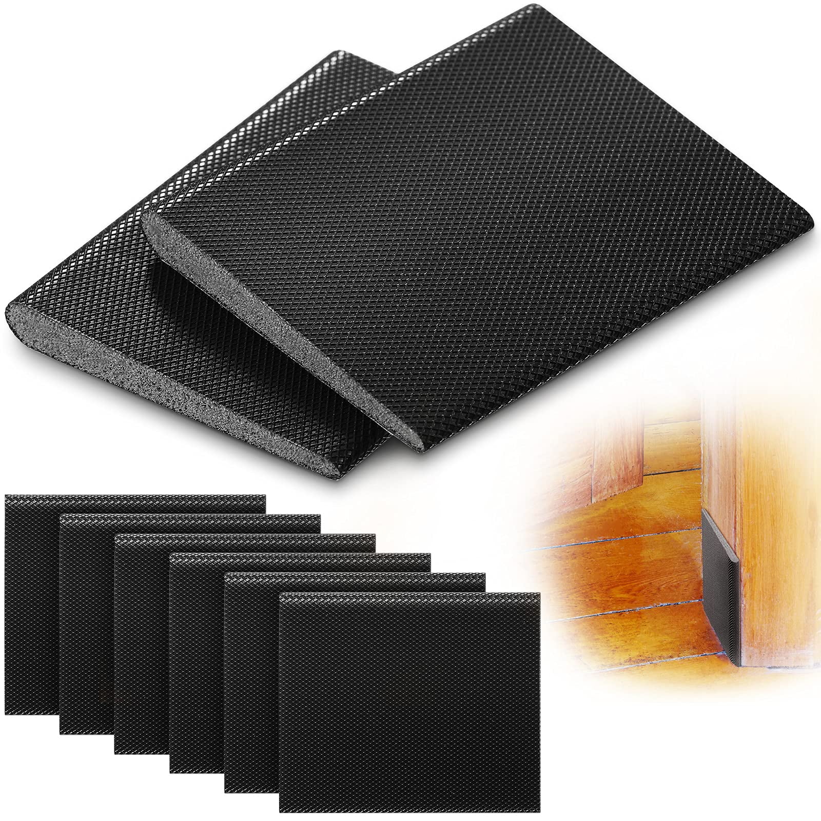 Jetec 6 Peices Self-Adhesive Door Corner Seals, Gap Filler Seal Strip ...