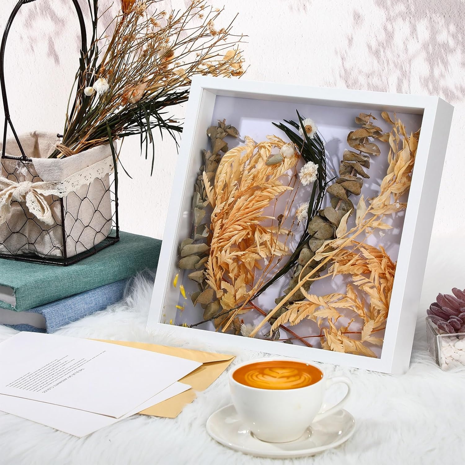 6 Pieces Shadow Box Picture Frame Square Shadow Boxes Display Cases for ...