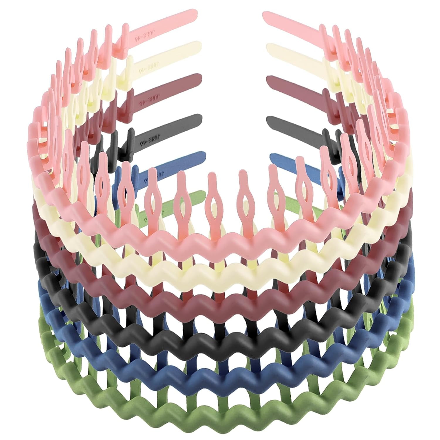 6 Pieces Shark Tooth Hair Comb Headbands for Girls Women Plastic Wave ...