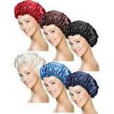 Womens Soft Pure Satin Silk Sleeping Caps Night Sleep Hats Hair Scarves ...