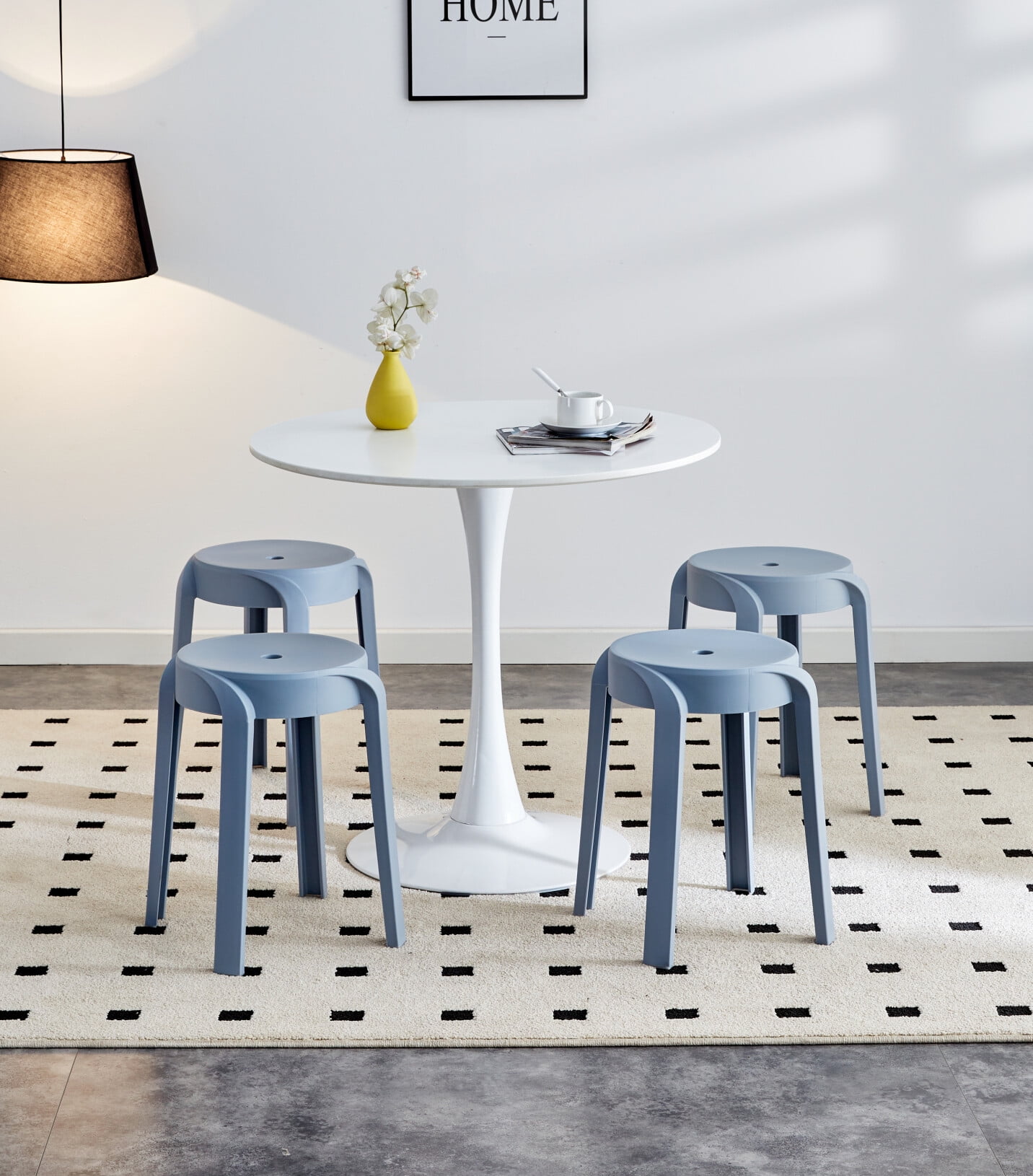 6 Pieces Stackable Plastic Stools, Modern Decorative Flexible Seating ...