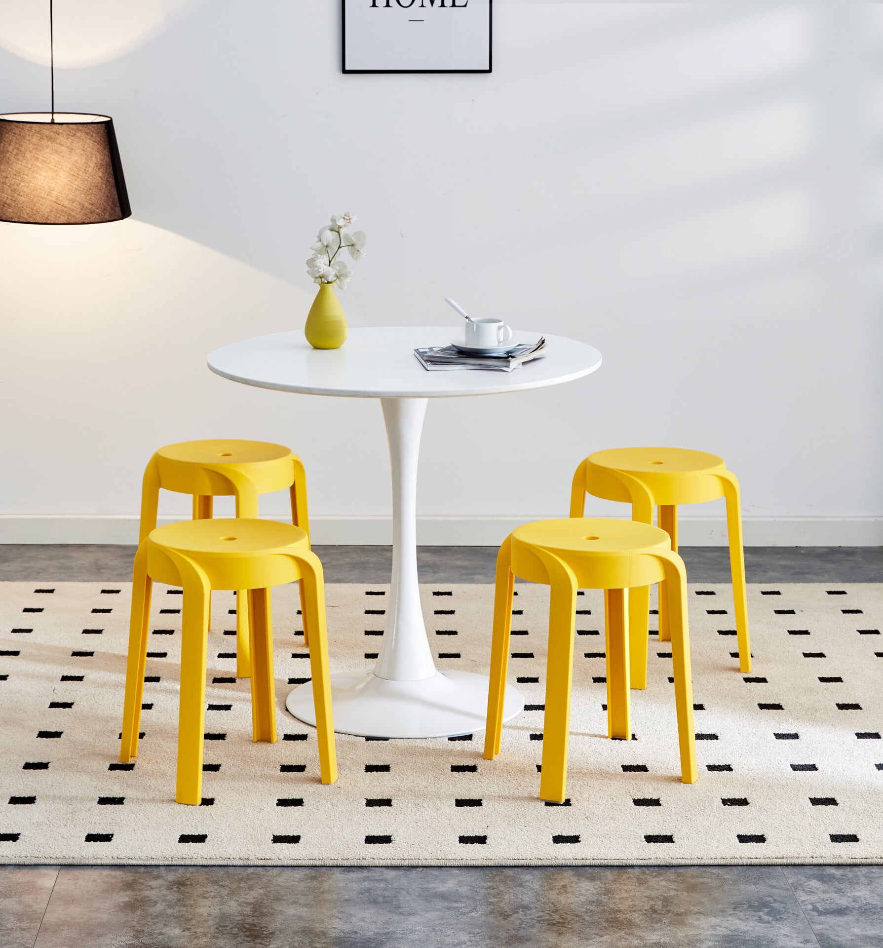 6 Pieces Stackable Plastic Stools, Modern Decorative Flexible Seating ...