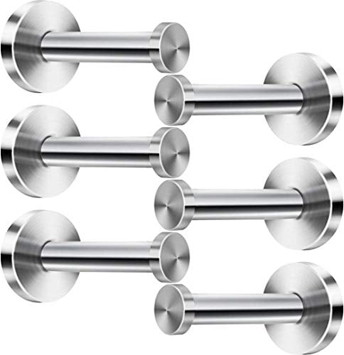 6 Pieces Stainless Steel Bath Towel Hooks Brushed Nickel Single Super ...