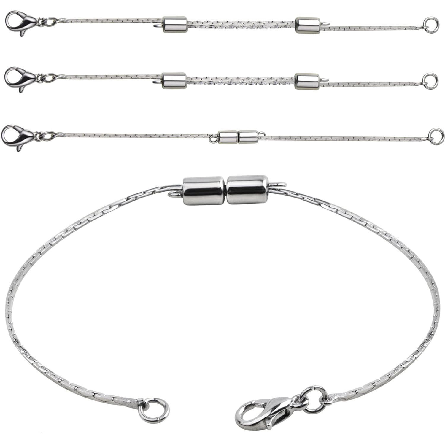 6 Pieces Stainless Steel Extender Chains Hypoallergenic Adjustable ...