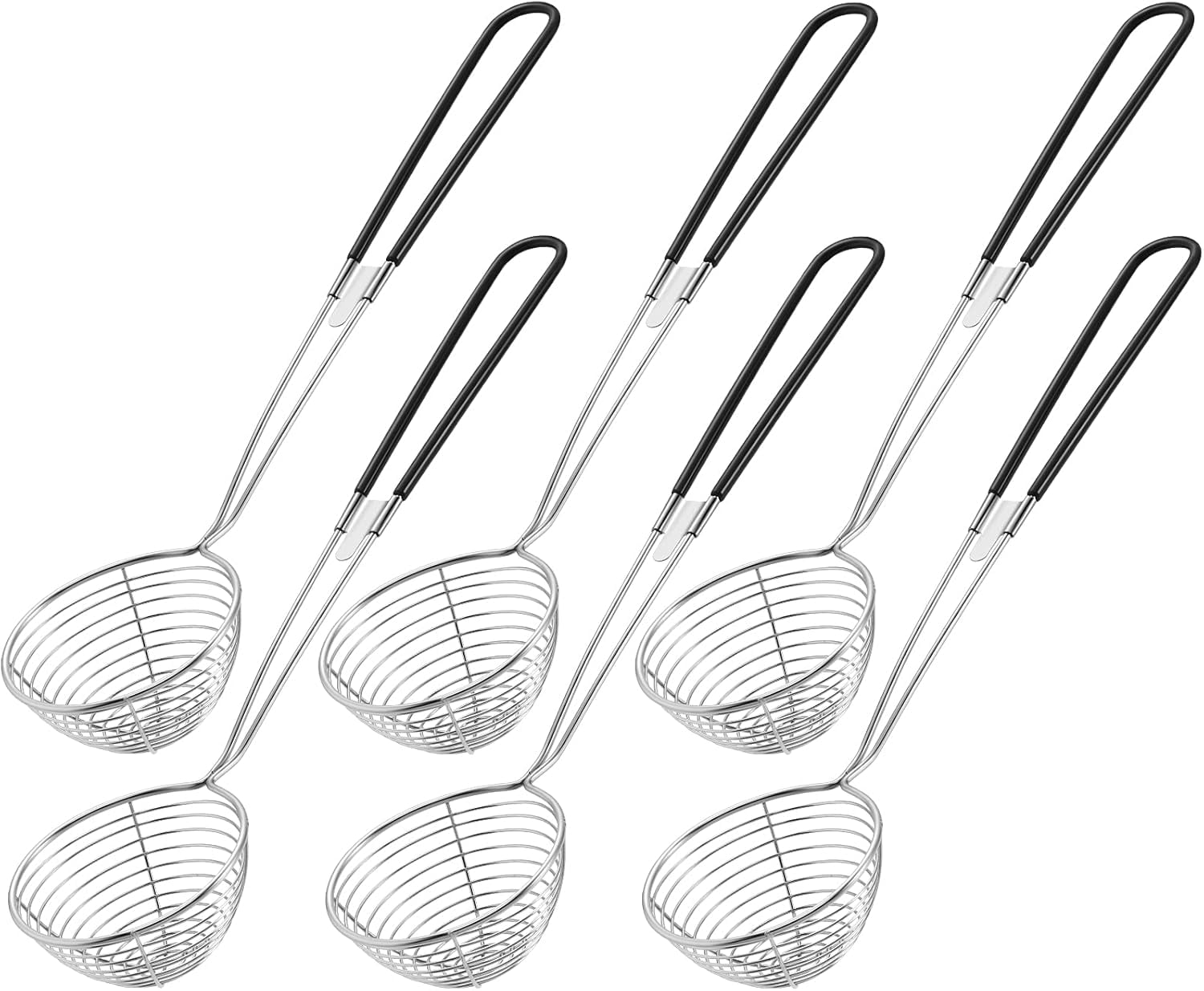 6 Pieces Stainless Steel Hot Pot Strainer Scoops 2.5 Inch Mini Spider ...