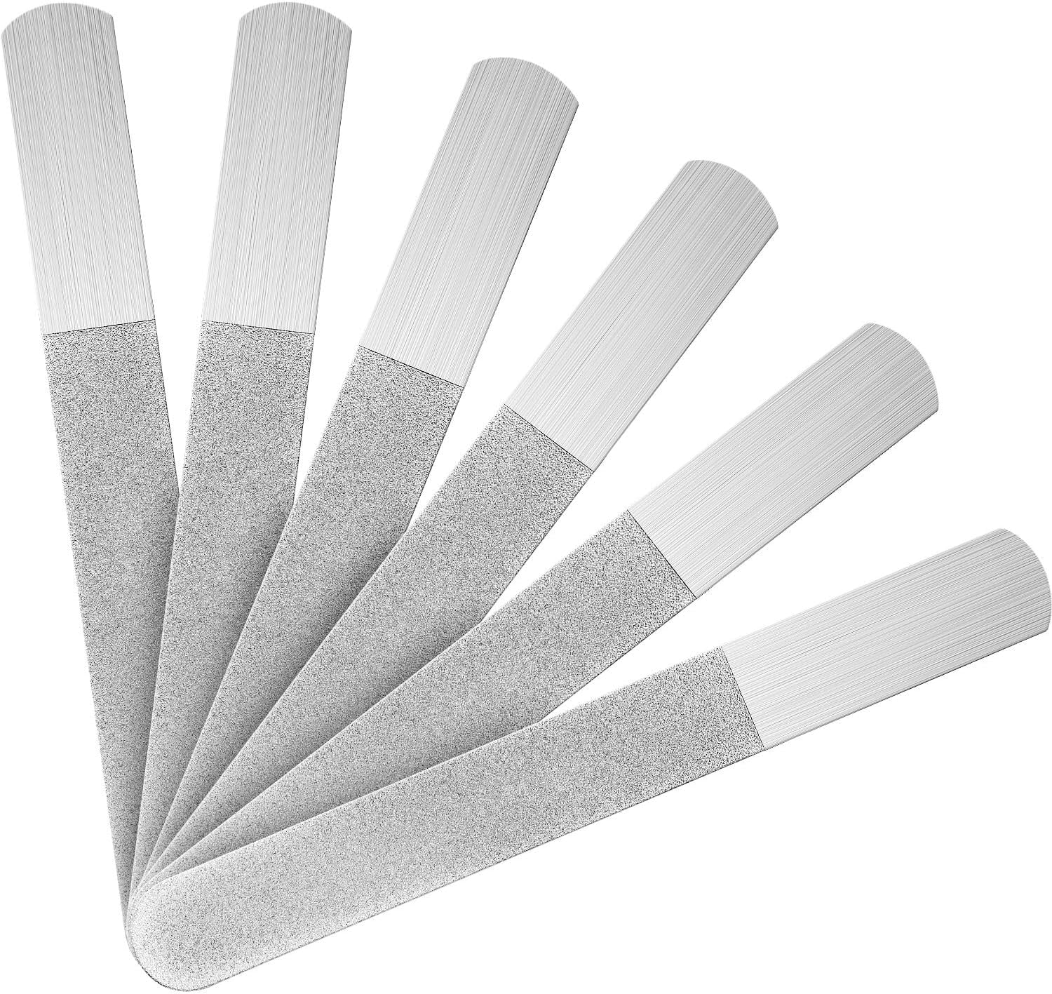 6 Pieces Stainless Steel Sapphire Nail File Double Side Diamond Nail ...
