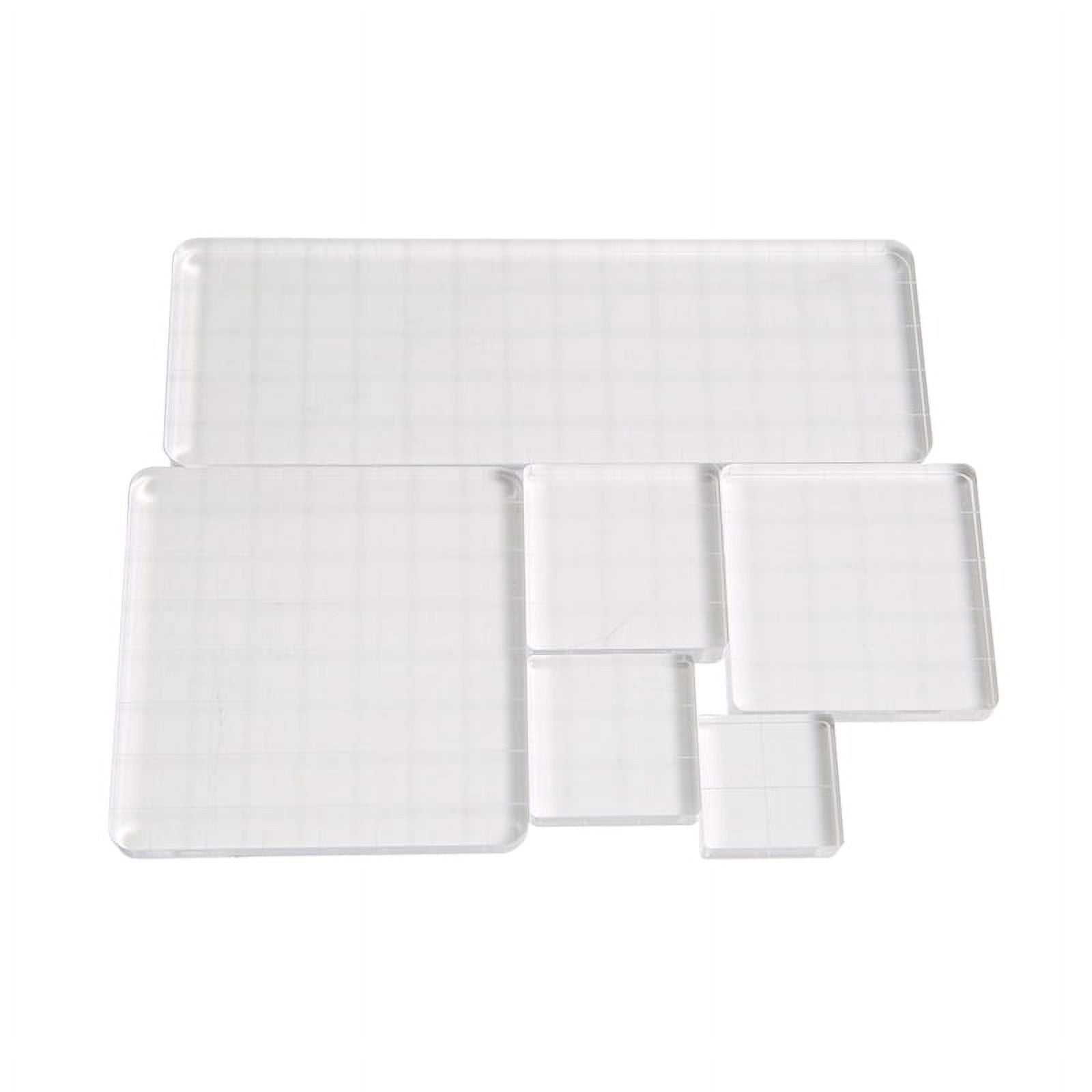 6 Pieces Stamp Blocks Acrylic Clear Stamping Blocks Tools with Grid ...