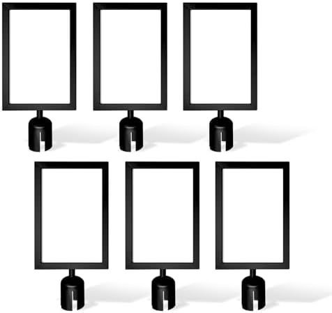6 Pieces Stanchion Sign Holder, Top Double Sided Sign Frames with Cover ...