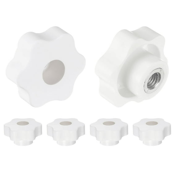 6 Pieces Star Knobs M10 Thread 48mm 6-Point Head Metal Insert Through ...
