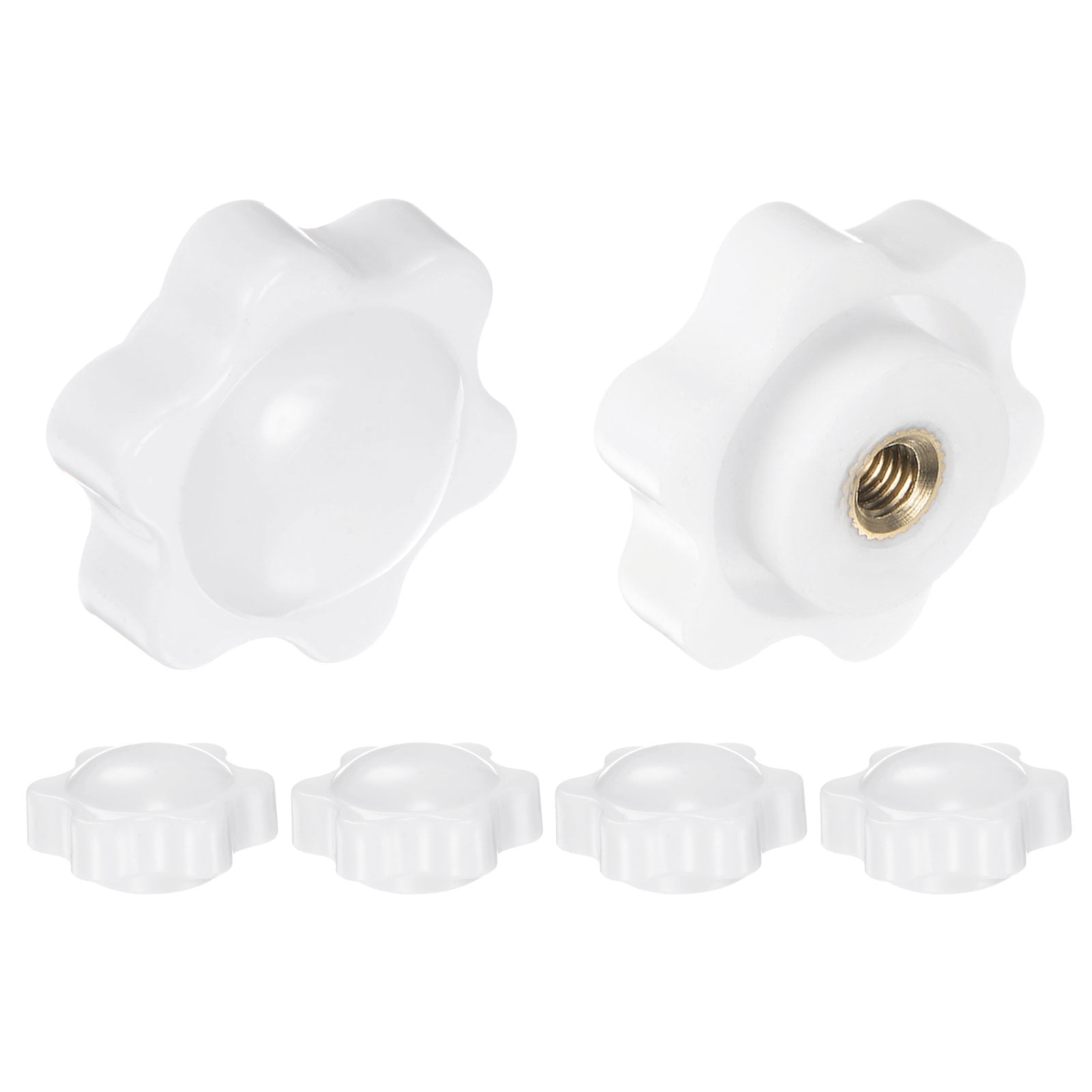 6 Pieces Star Knobs M4 Thread 25mm 6-Point Head Brass Insert Non ...
