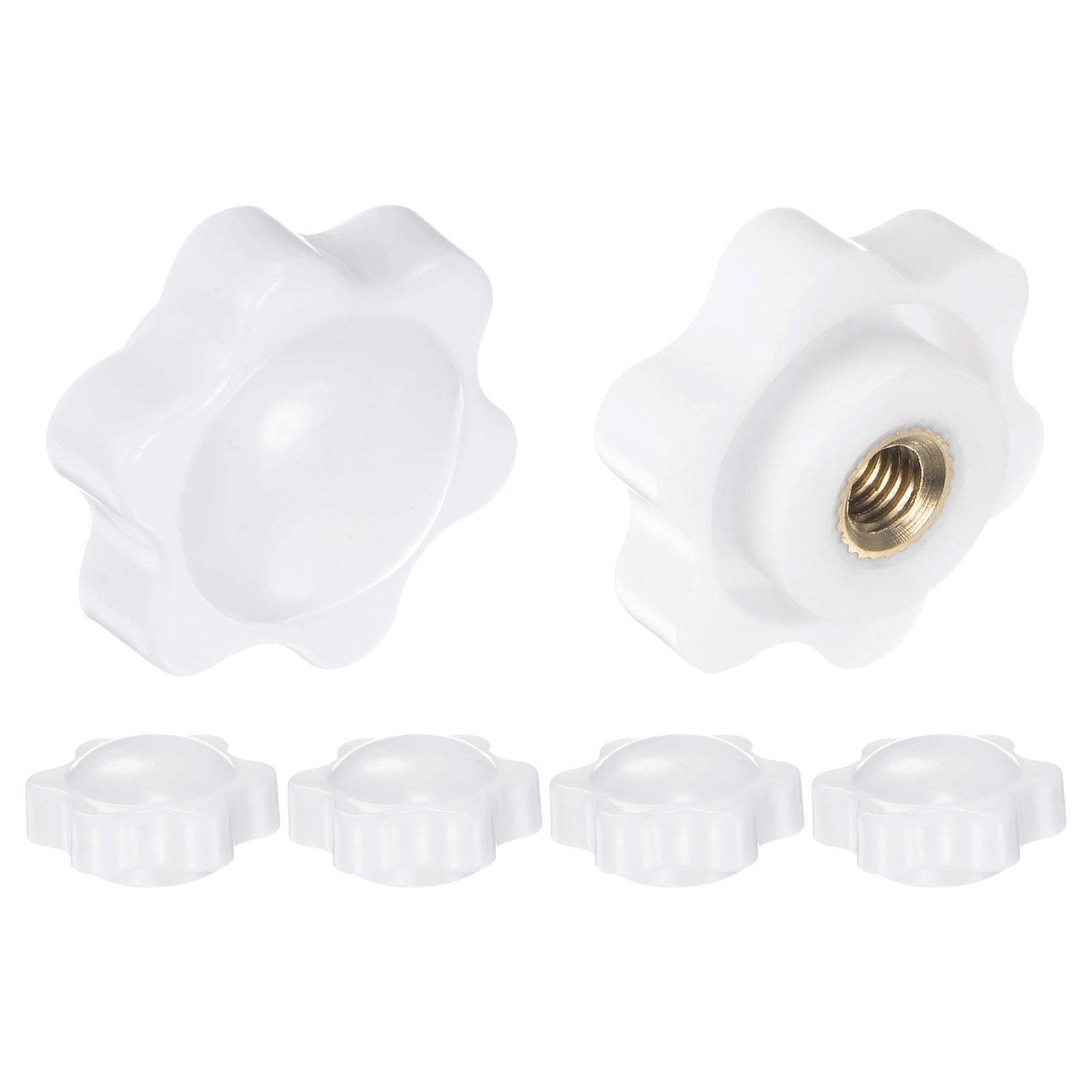 6 Pieces Star Knobs M5 Thread 25mm 6-Point Head Brass Insert Non ...