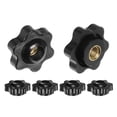 6 Pieces Star Knobs M6 Thread 25mm 6-Point Head Brass Insert Through ...