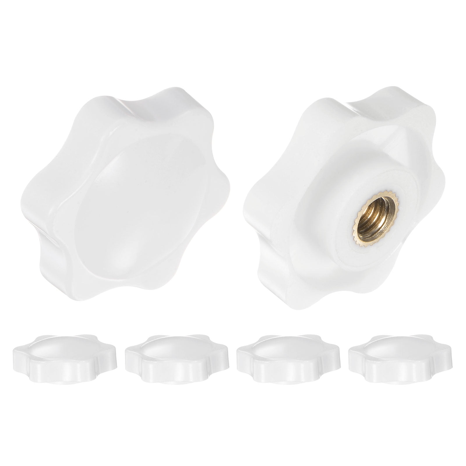 6 Pieces Star Knobs M6 Thread 32mm 6-Point Head Brass Insert Non ...