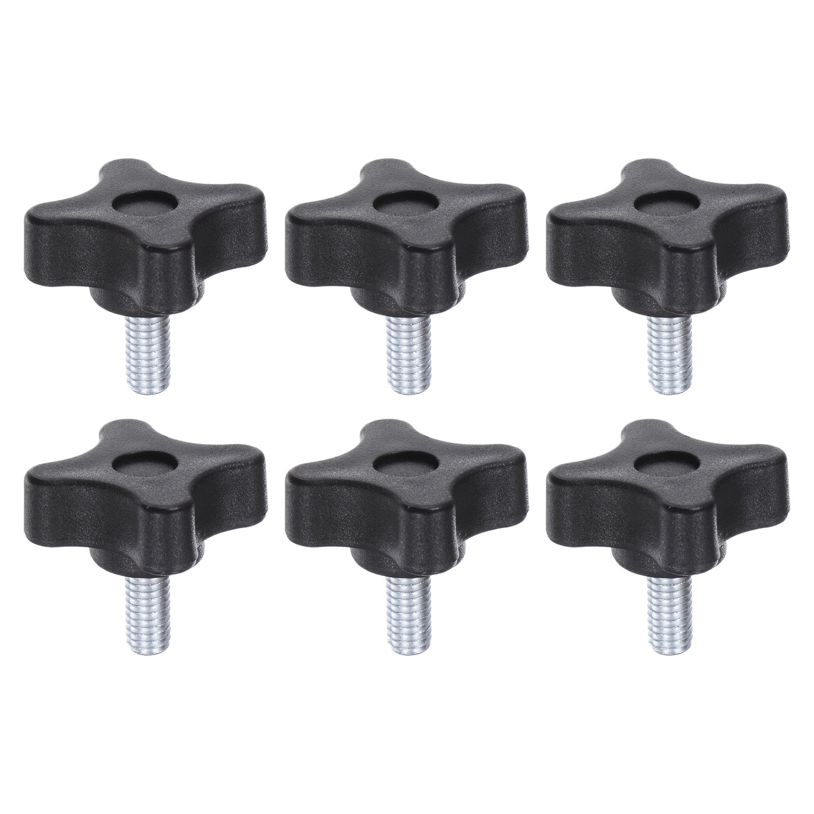 6 Pieces Star Knobs M6 x 12mm Plastic 4-Star Stud Knob Hand Tightening ...