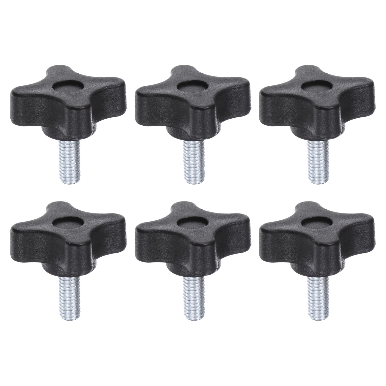 6 Pieces Star Knobs M6 x 16mm Plastic 4-Star Stud Knob Hand Tightening ...