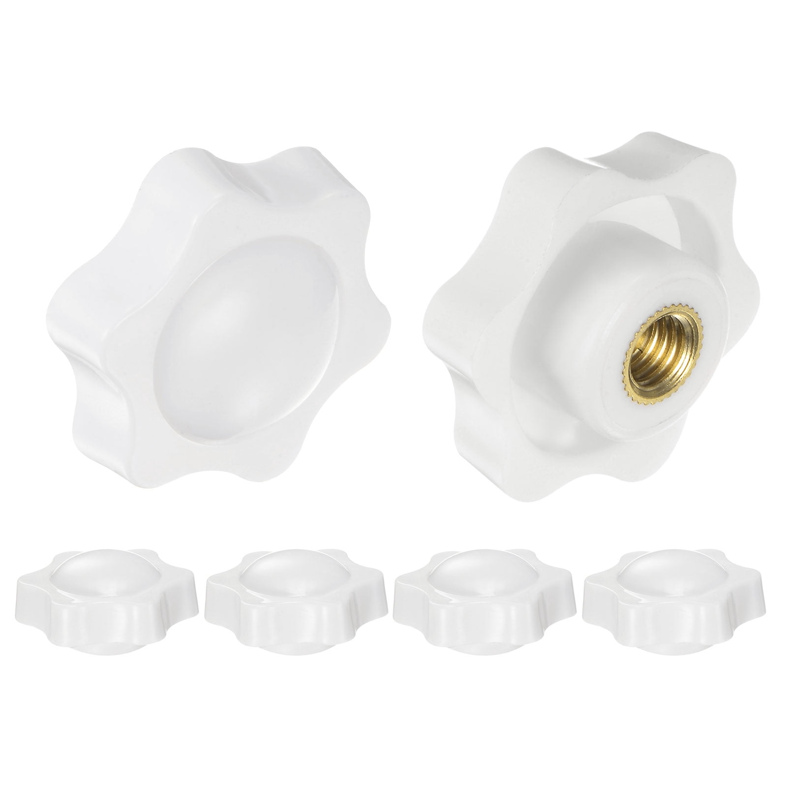 6 Pieces Star Knobs M8 Thread 38mm 6-Point Head Brass Insert Non ...