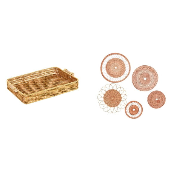 6 Pieces Storage Baskets Wall Crafts Wall Decor Nordic Style Weaving ...