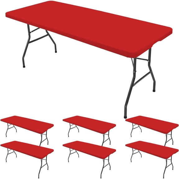 Ultimate Textile (2 Pack) 6 ft. Fitted Spandex Table Cover - for 18 x ...