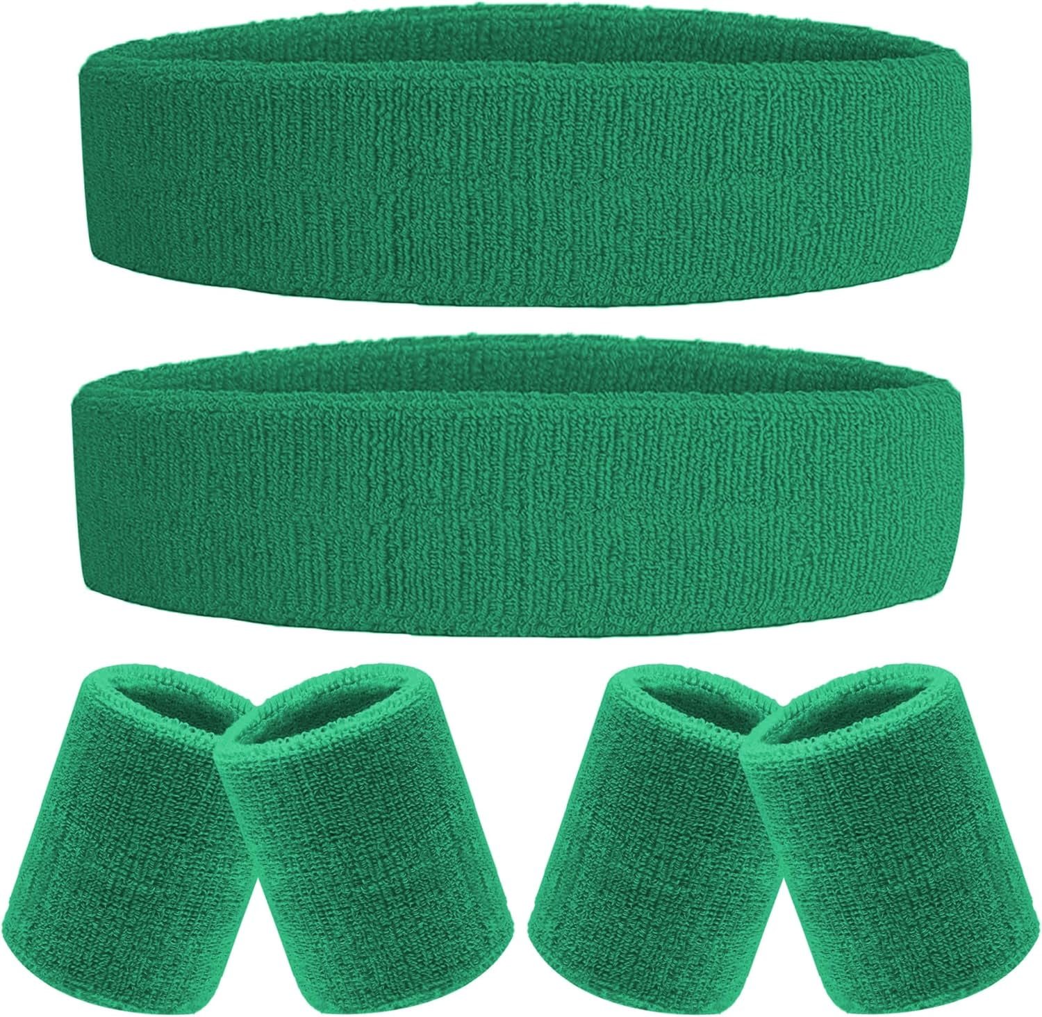 6 Pieces Sweatband Set Sports Headband Wristband Set, Moisture Wicking ...