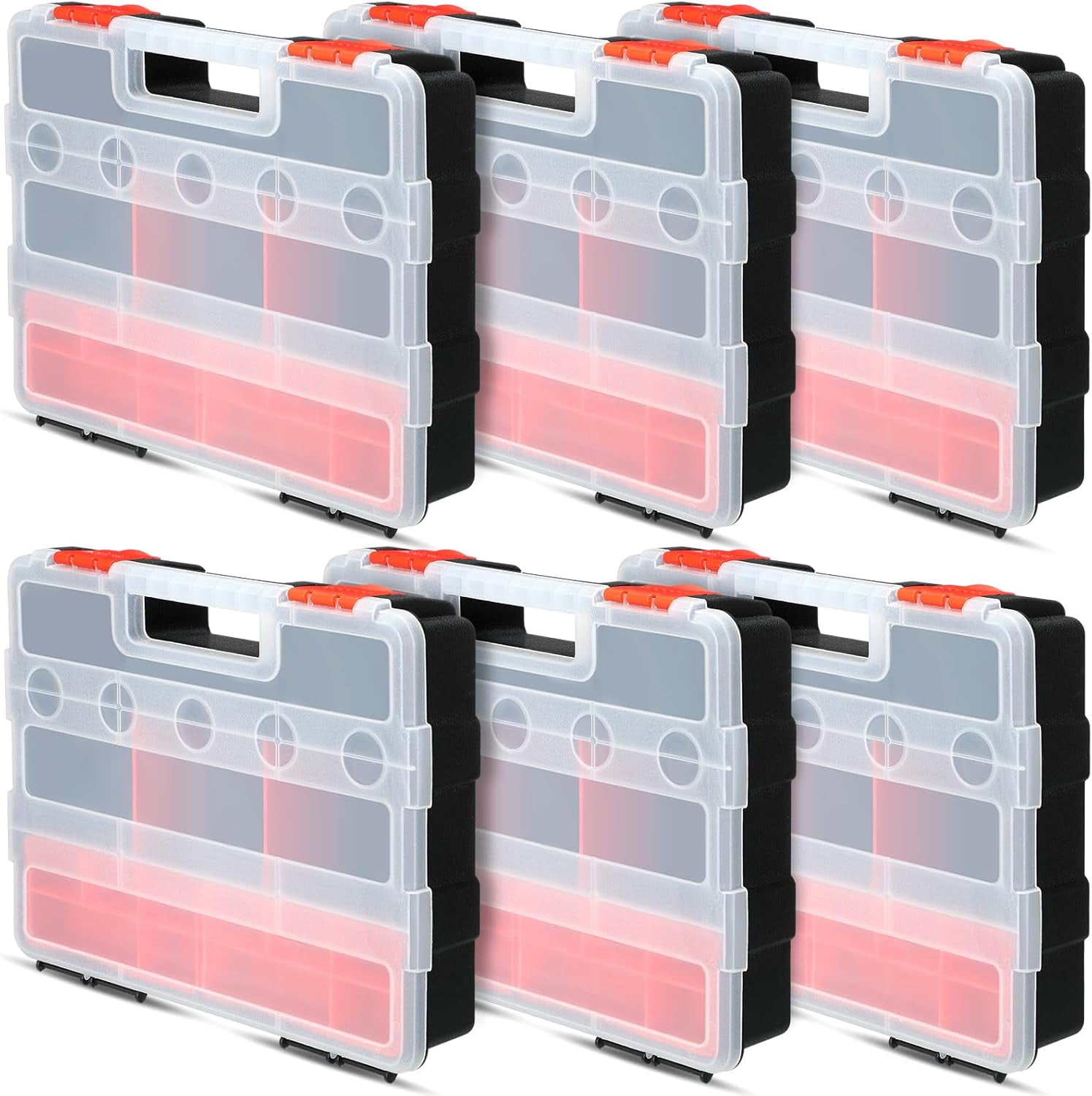 6 Pieces Tool Box Hardware Storage Organizer Small Parts Case Portable ...