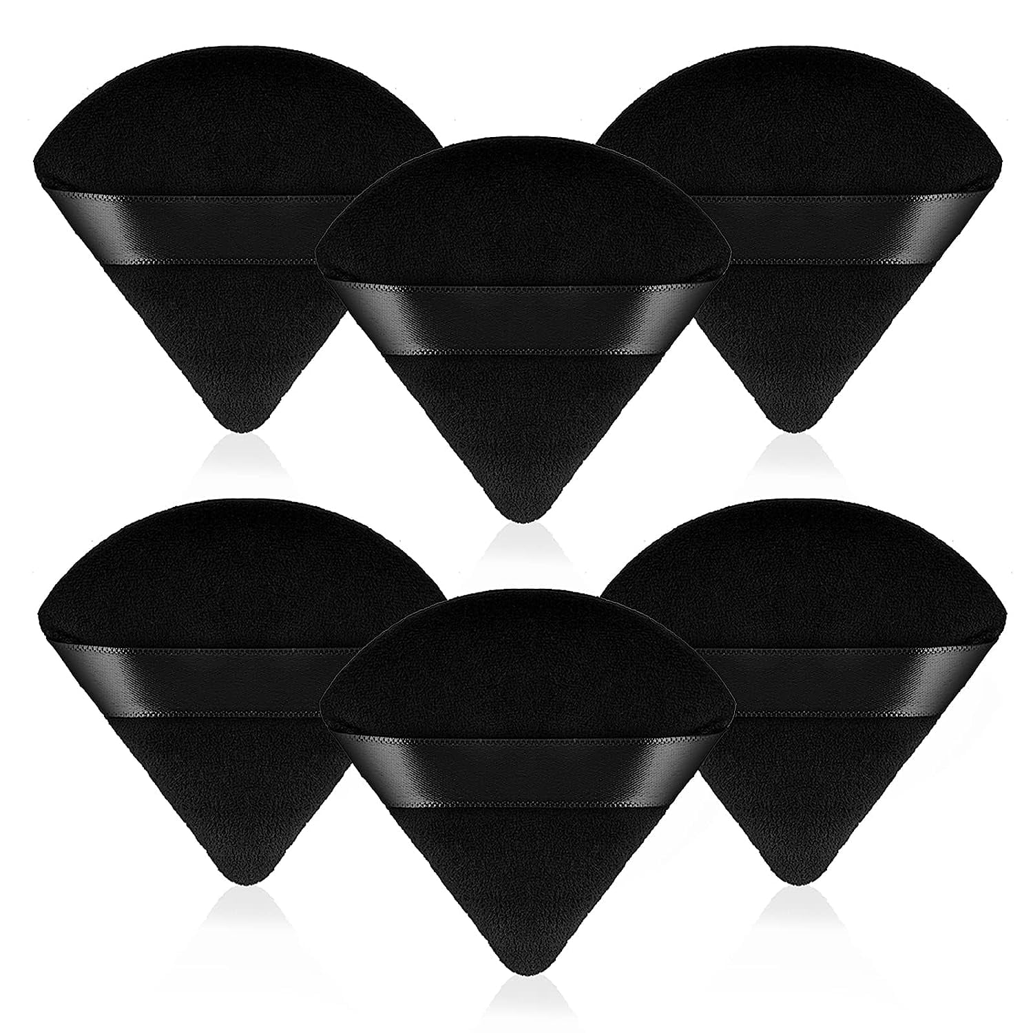 6 Pieces Triangle Powder Puff Face Makeup Sponge Wedge Shape With Strap ...