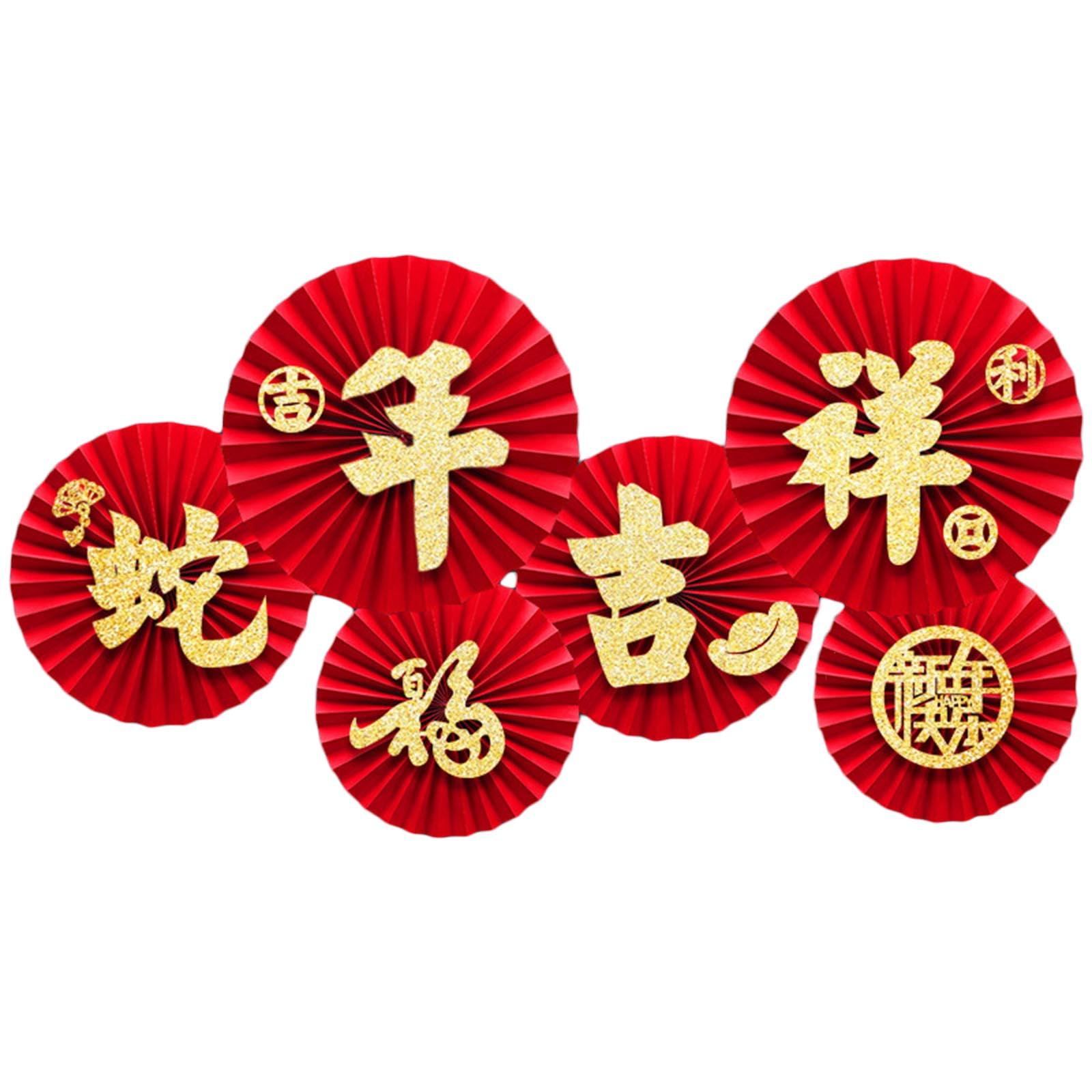 6 Pieces Vibranting Paper Fan Folding Party Decoration Fashion ...