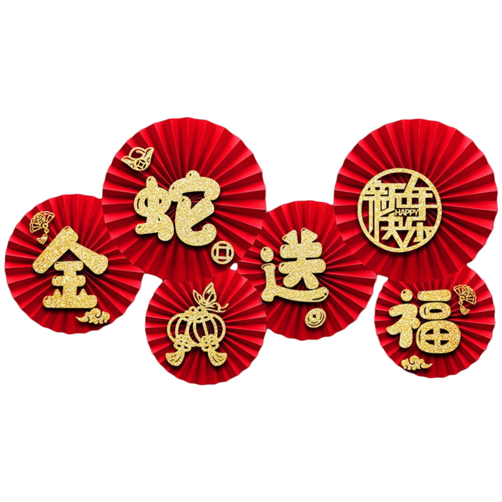 6 Pieces Vibranting Paper Fan Folding Party Decoration Fashion ...