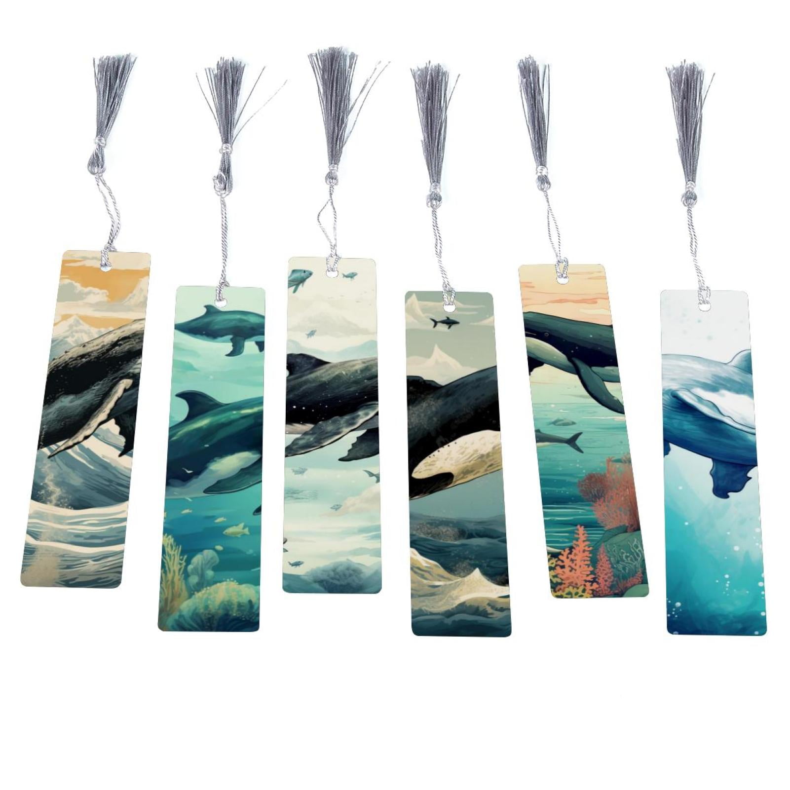 6 Pieces Whale Bookmarks with Tassel - Walmart.com