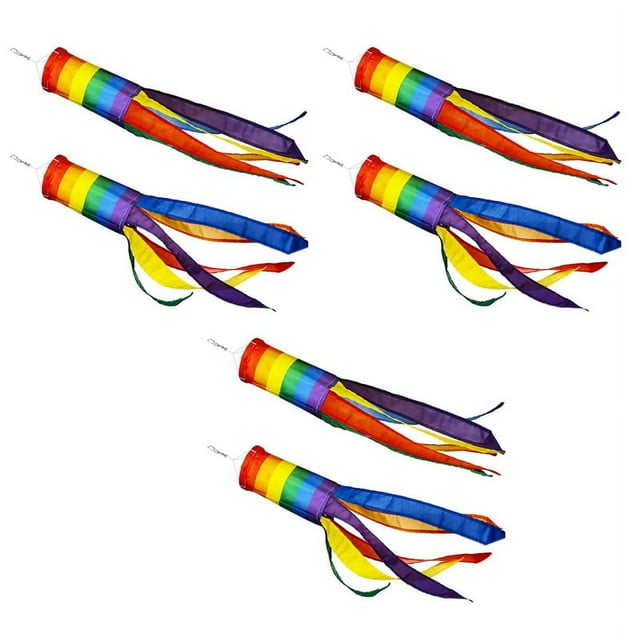 6-Piece Colorful Polyester Windsocks for Outdoor Yard Hanging ...