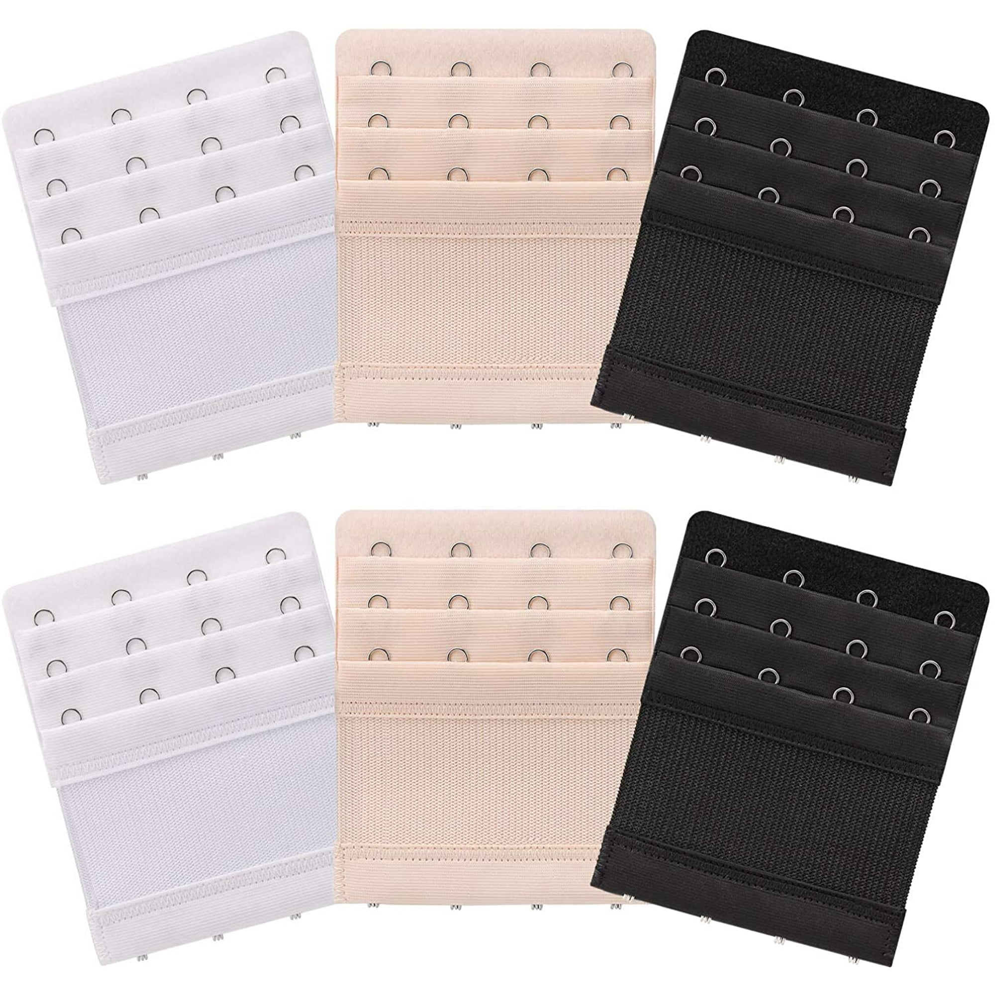 6 Pieces Women's Soft Comfortable Elastic Bra Extenders Bra Extension ...