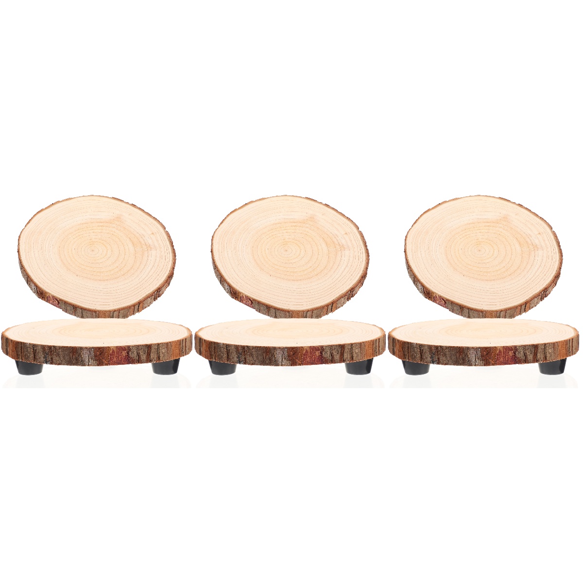 6 Pieces Wooden Plant Riser Stands Wood Pedestal Round Wooden Plant ...