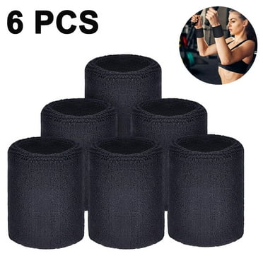 Suddora 4” Solid Color Sport Arm Sweatbands Pair, Black - Walmart.com