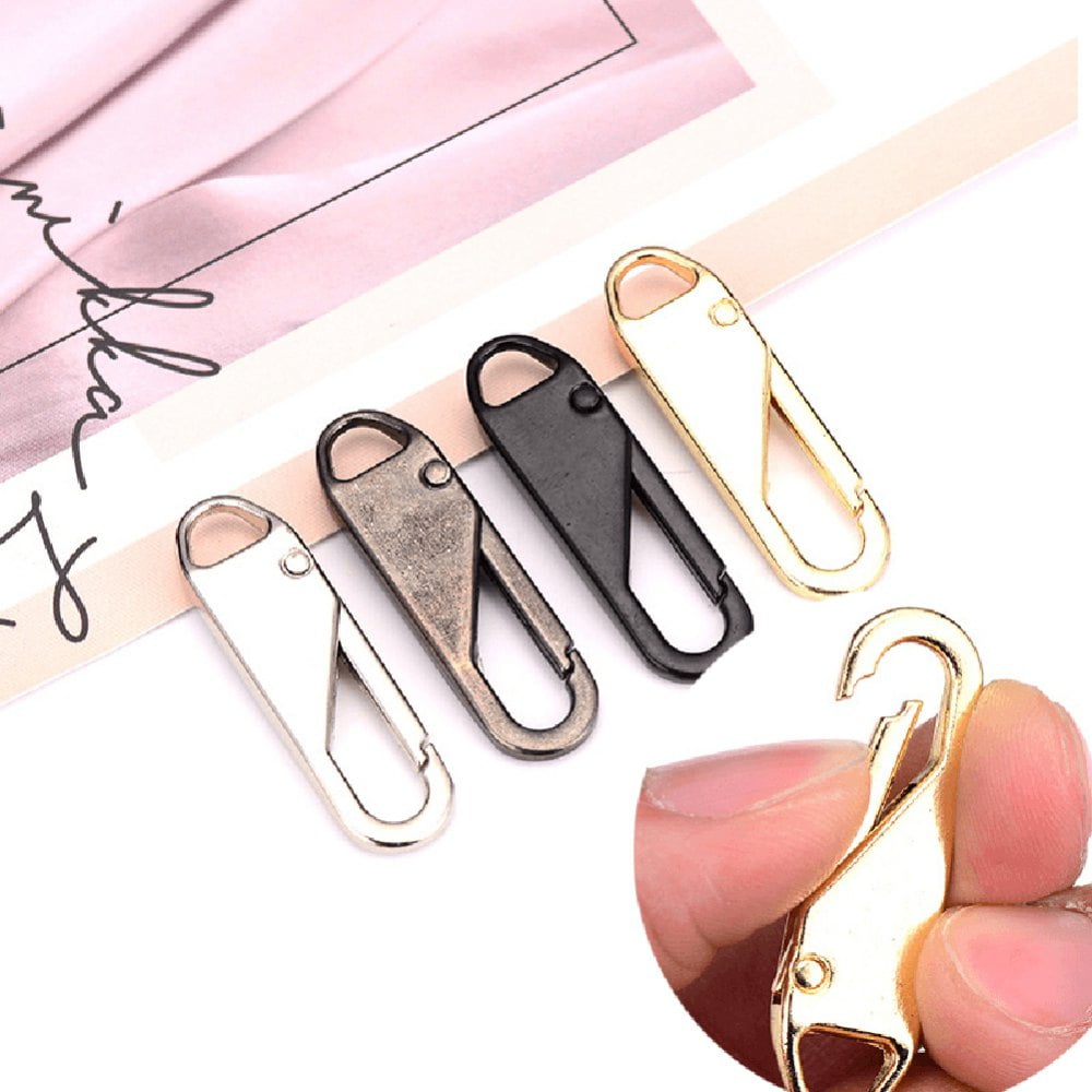 6 Pieces Zipper Pulls Tab Replacement Zipper Repair Kit Metal Zipper ...