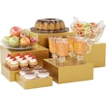 6 Pieces of Golden Metal Cube Buffet Riser, Buffet Table Food Display ...