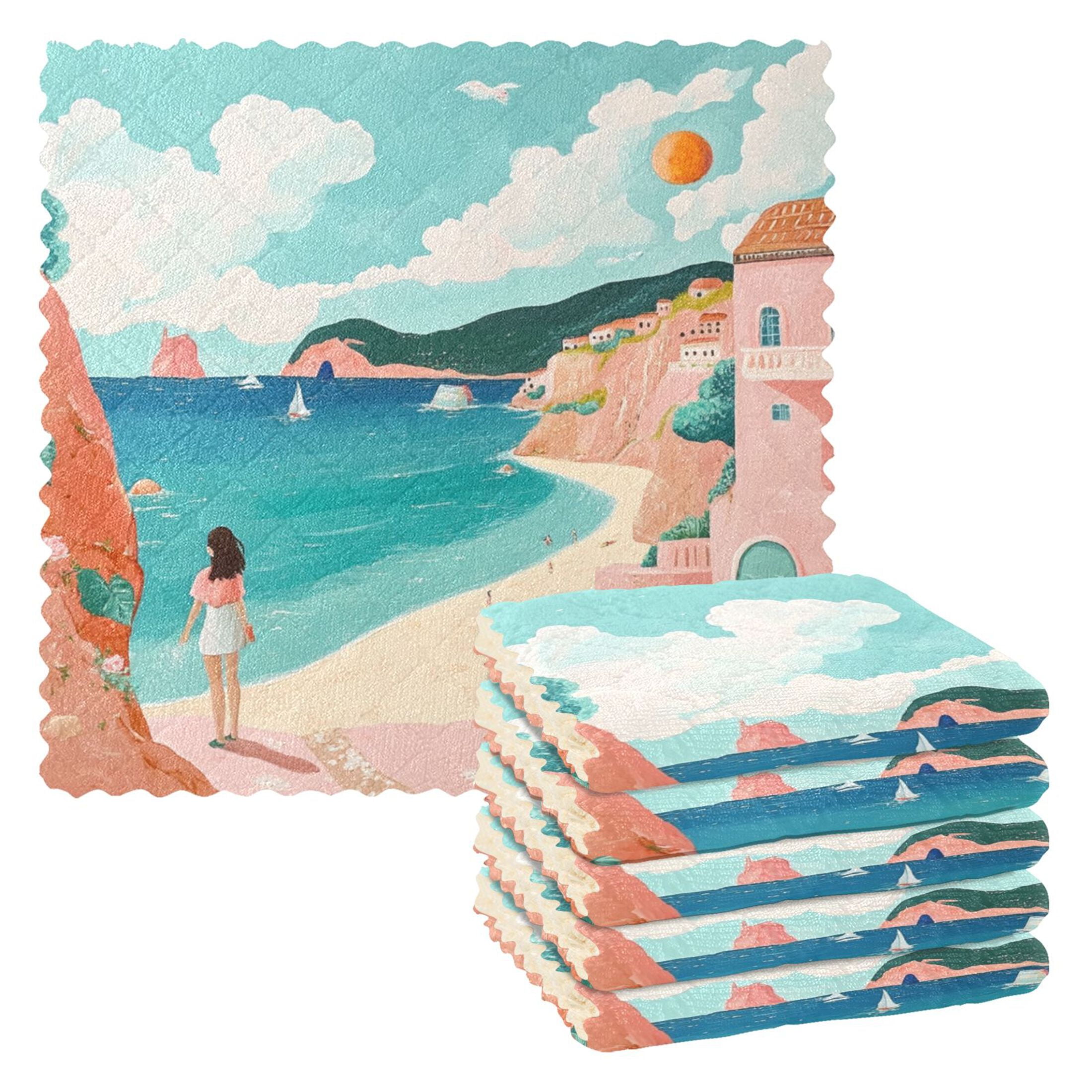 6 Pieces of Kitchen Towels 11x11Inch Kitchen Dish Cloths Kitchen Dish ...